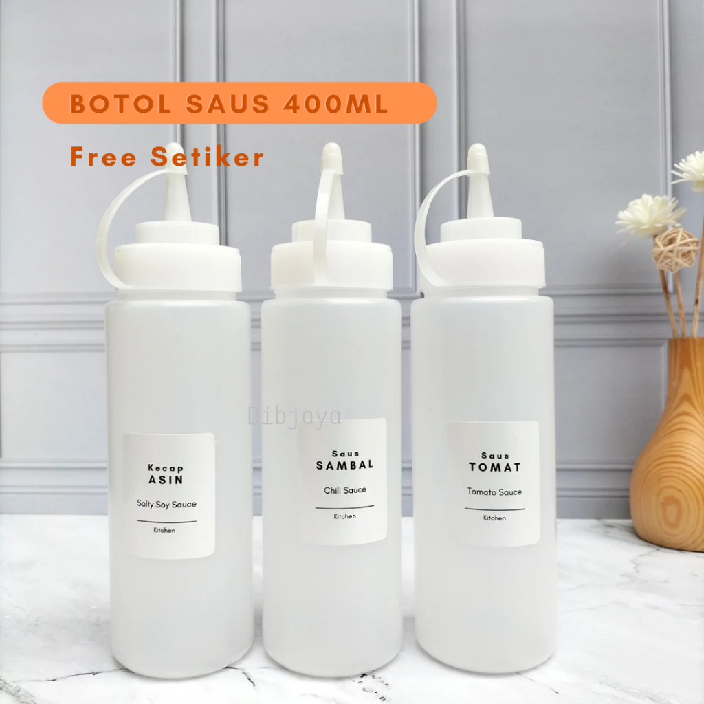 Jual Botol Sauce Kecap Sambal Minyak Bahan Plastik 350 & 400ml Aesthetic Free label Waterproof ...