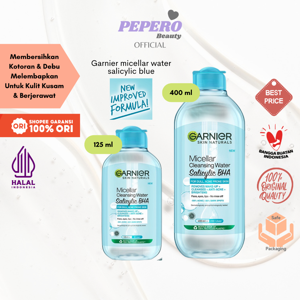 Jual GARNIER Micellar Cleansing Water Blue Salicylic 125ml / 400ml ...