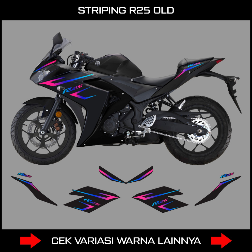 Jual STRIPING LIST YAMAHA R25 OLD RAINBOW / DECAL MOTOR YZF R25 LAMA ...