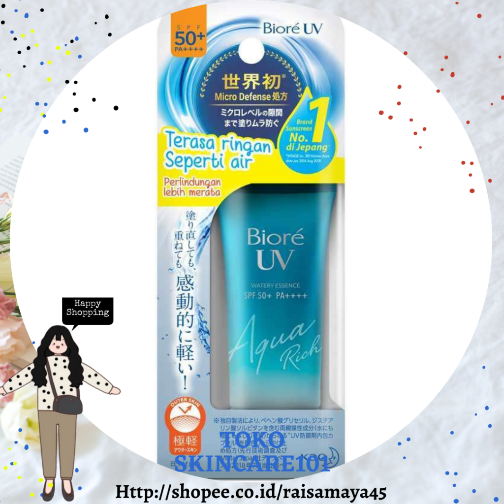 Jual Biore UV Aqua Rich Watery Essence SPF 50+/PA+++|Biore makeup remover cleansing oil sheet ...