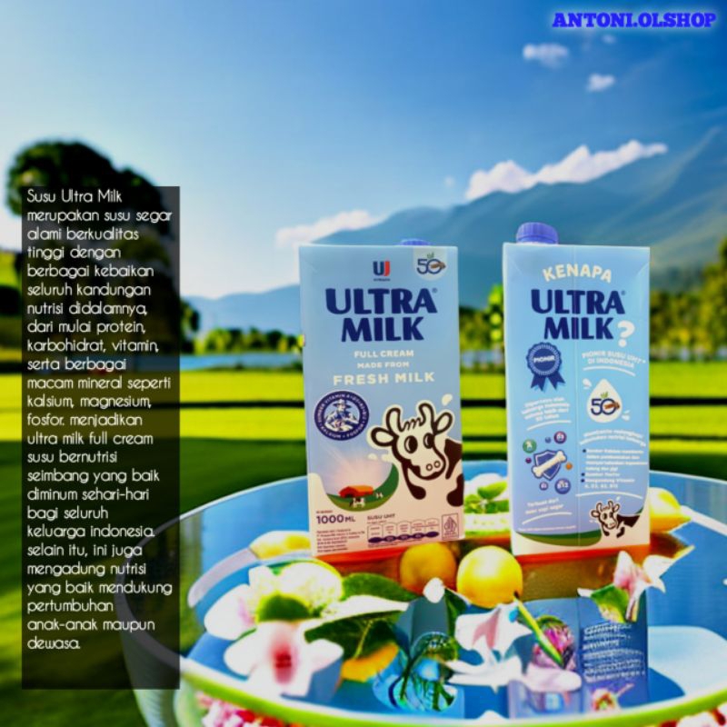 Jual Susu UltraMilk 1 Liter/1000ml Full Cream/Coklat isi 12pc exp 12 2024 | Shopee Indonesia