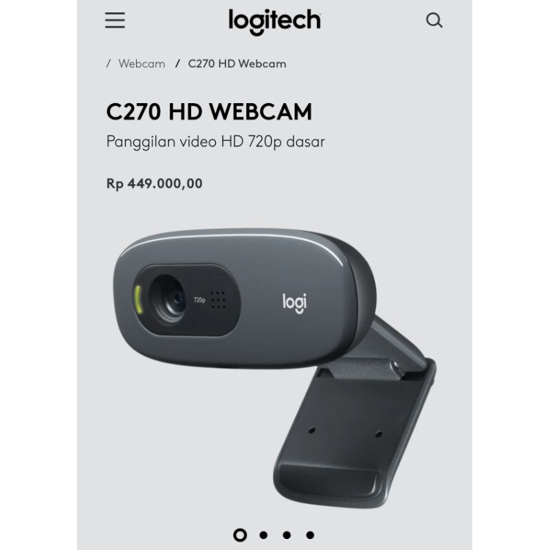 Jual Logitech C270 HD Webcam (720p/30fps) | Shopee Indonesia