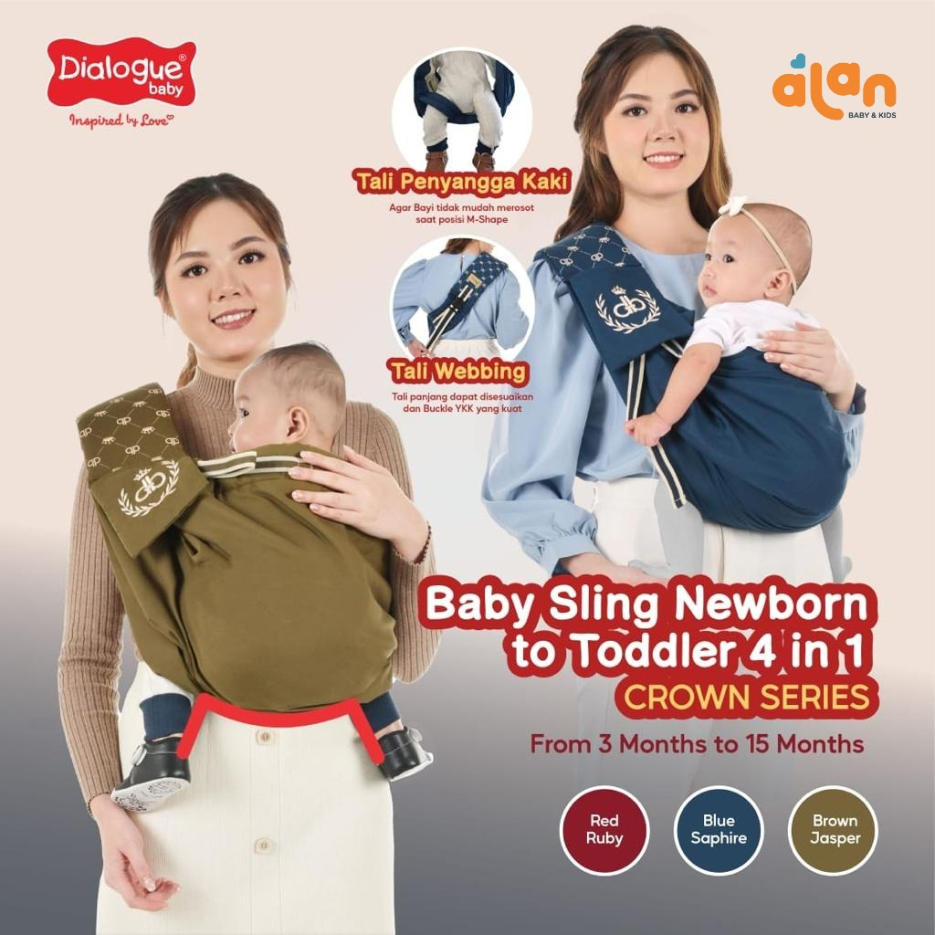Jual Dialogue DGG4413 Gendongan Bayi Sling NB To Toddler 4in1 Crown ...