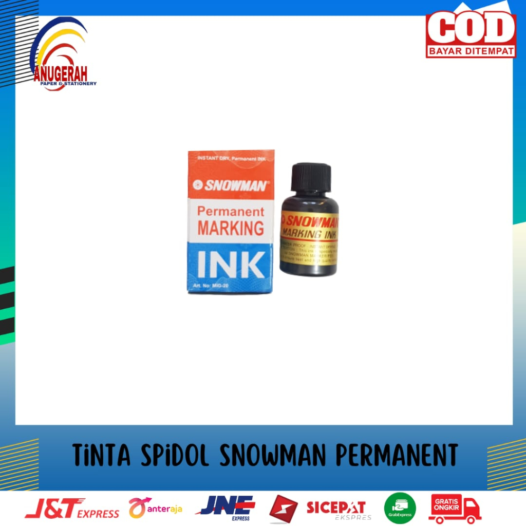 Jual SNOWMAN MARKER HITAM MIG-20 TINTA SPIDOL (PCS) | Shopee Indonesia