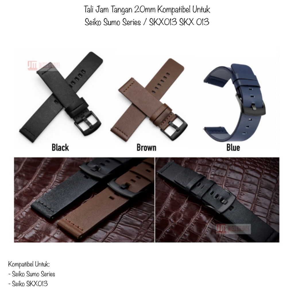 Jual Tali Jam Tangan Kulit 20mm Kompatibel Seiko Sumo Series / SKX013 ...