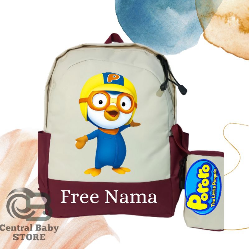 Jual Tas Ransel Backpack Anak Sekolah SD / TK Custom Gambar PORORO the ...