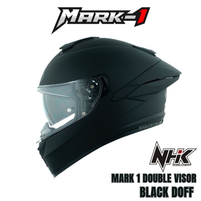 Jual NHK MARK 1 BLACK DOFF SOLID ORIGINAL DOUBLE VISOR | HELM MOTOR ...