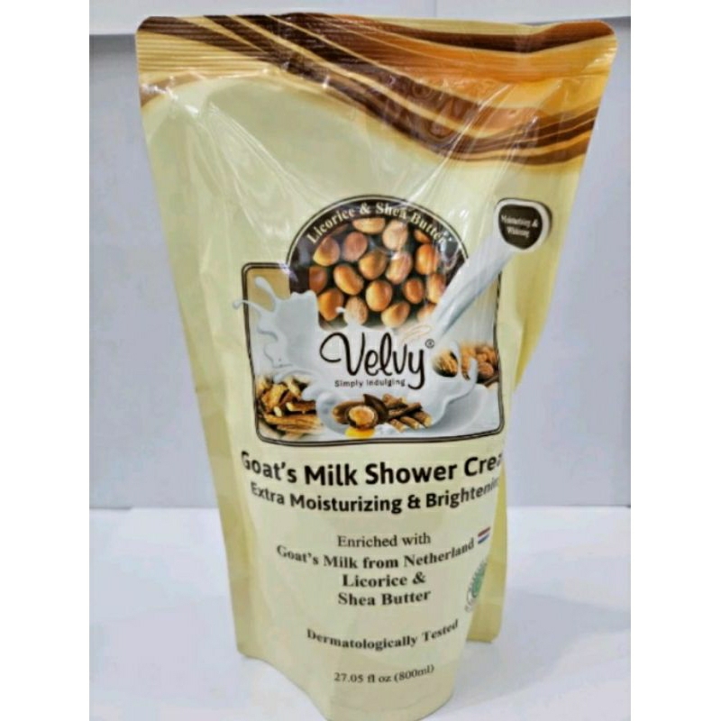 Jual Velvy Goats Milk Shower Cream 800ML | Shopee Indonesia