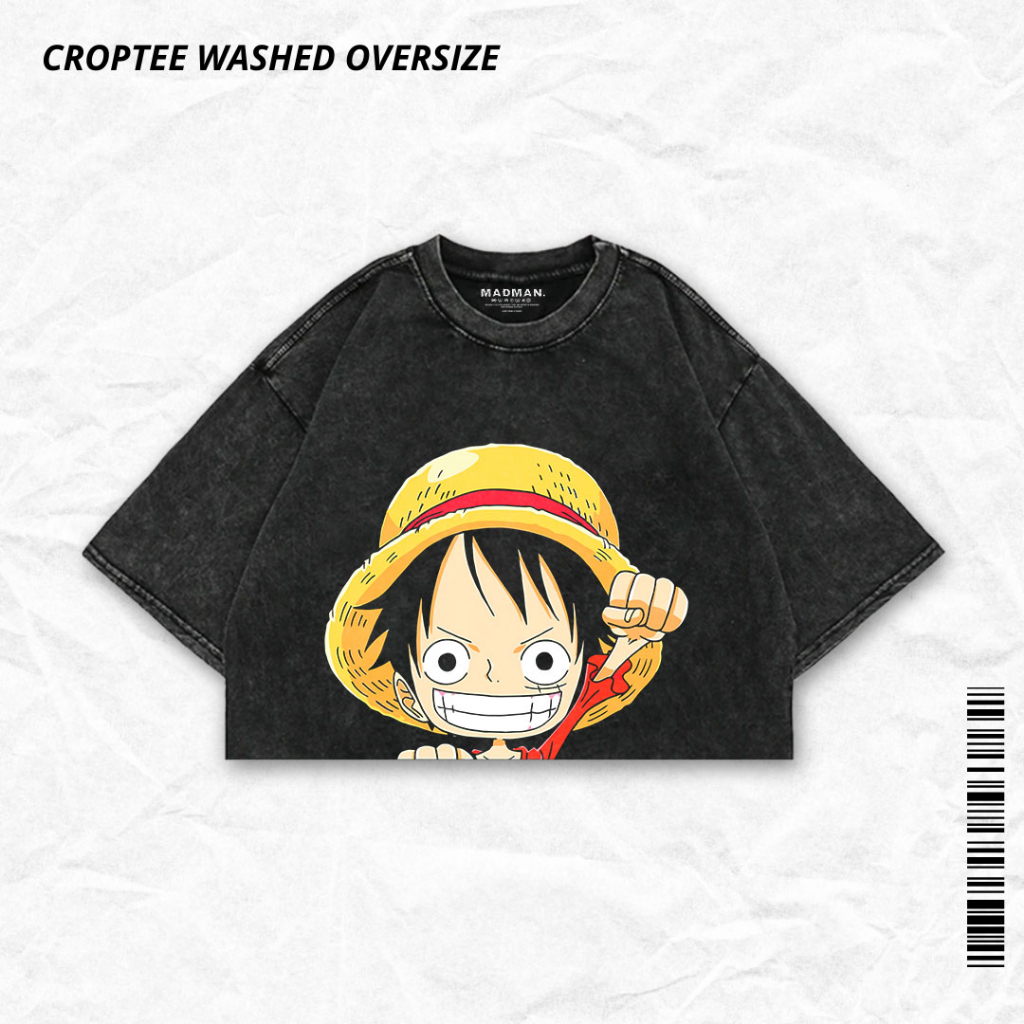 Jual MADMAN Croptee ANIME Washed ONE PIECE " LUFFY " | CRPW PSOP - 5 ...