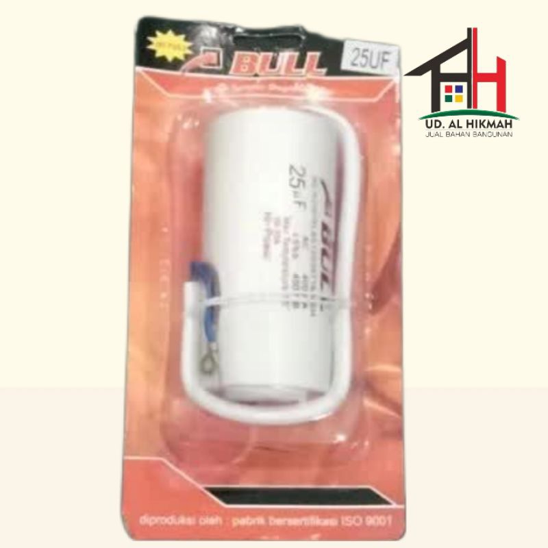 Jual Bull Capacitor Bulat Kabel 25Uf / Capasitor Kapasitor Pompa Air 25 ...