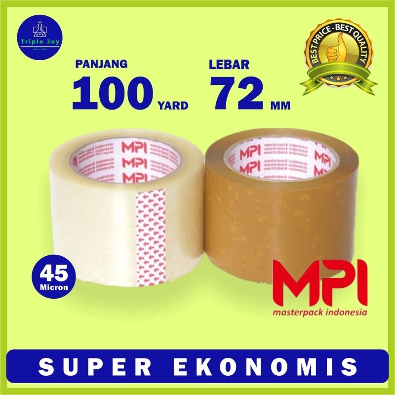 Jual Lakban MPI 3 Inch 72mm x 100 Yard Bening Coklat MPI | Shopee Indonesia