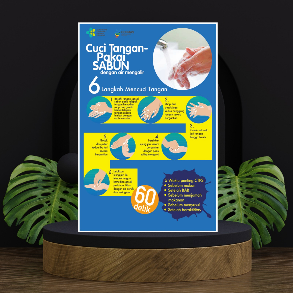 Jual Poster Kesehatan Cuci Tangan Pakai Sabun | Shopee Indonesia
