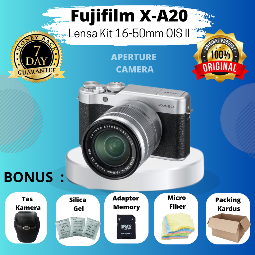 Jual FUJIFILM XA-20 PLUS LENSA KIT 16-50MM OIS II MULUS FULLSET BOX ...