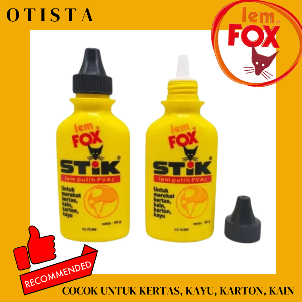 Jual Lem Fox Putih/ Lem Fox Stik Lem Putih PVAc/ Lem Fox Botol Kecil ...