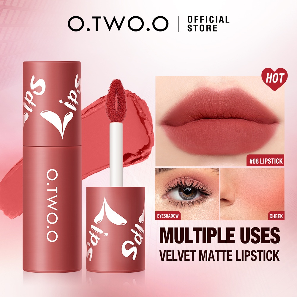 Jual [BPOM] O.TWO.O Lip Clay Velvet Cream Matte Lipstick Waterproof Lip ...