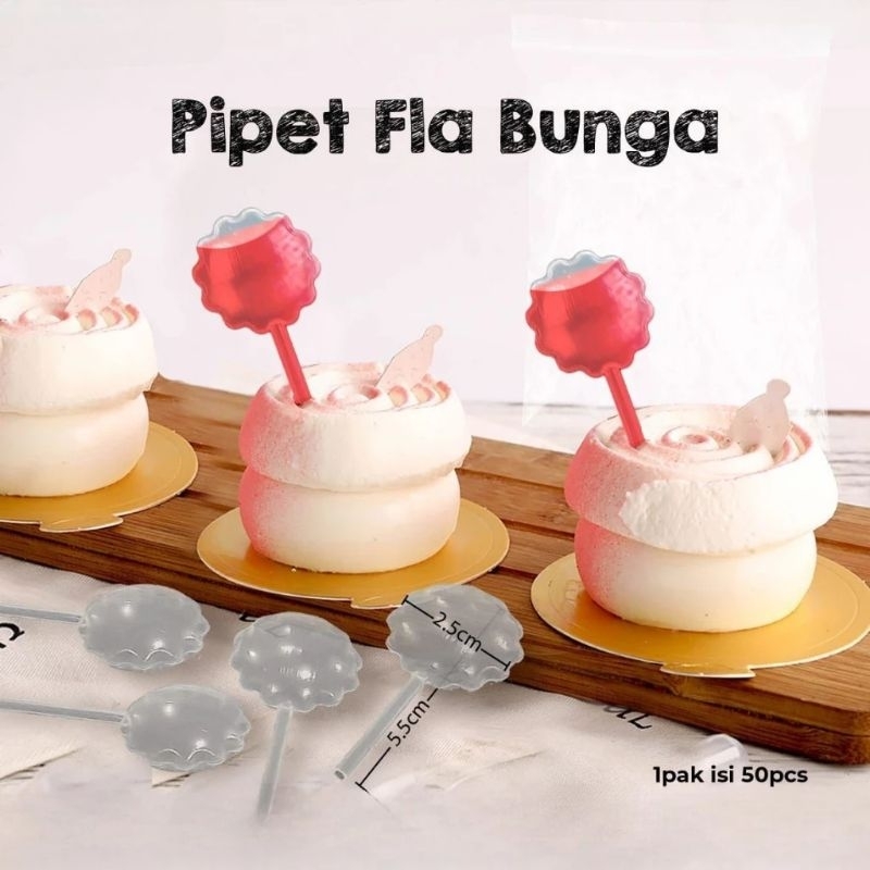 Jual pipet fla pudding isi 10 pcs / pipet infuse kue / pipet kue mini ...