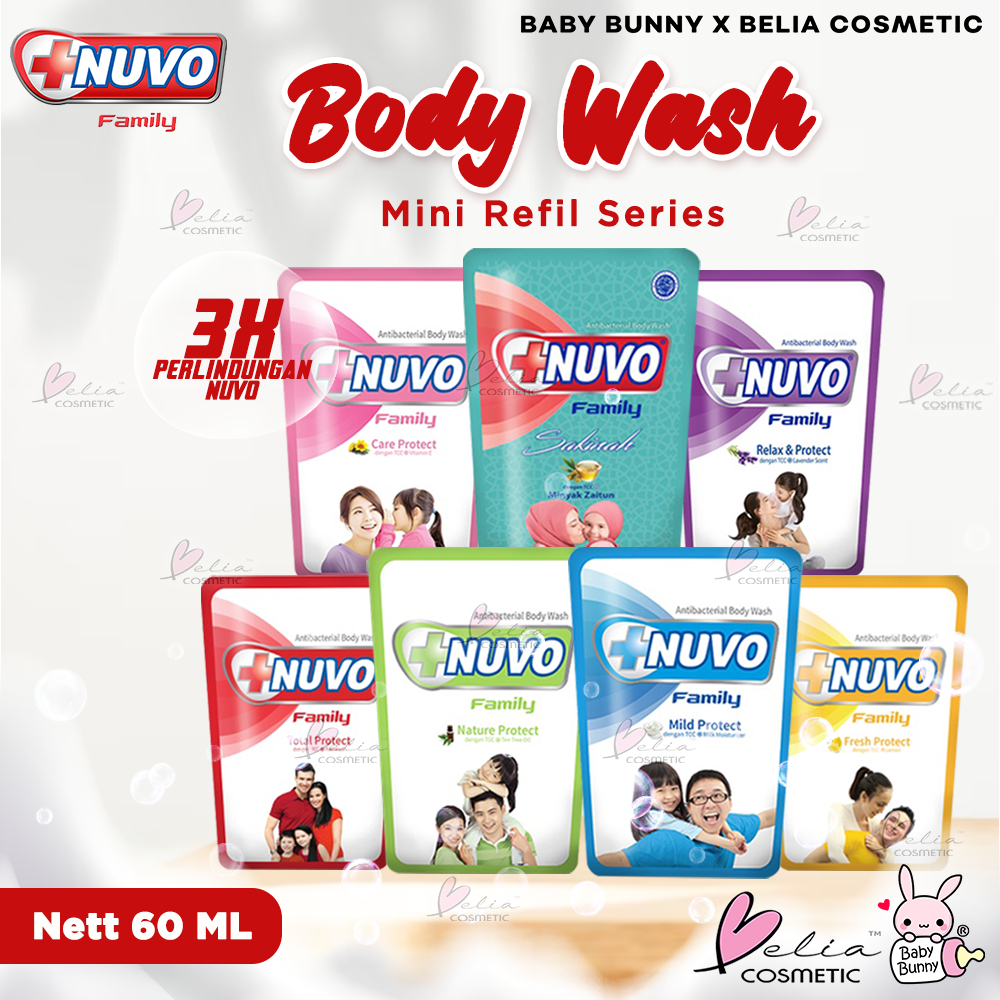 Jual BELIA NUVO Family Antibacterial Body Wash 60ml Pouch Refill Kecil | Sabun Mandi Cair ...