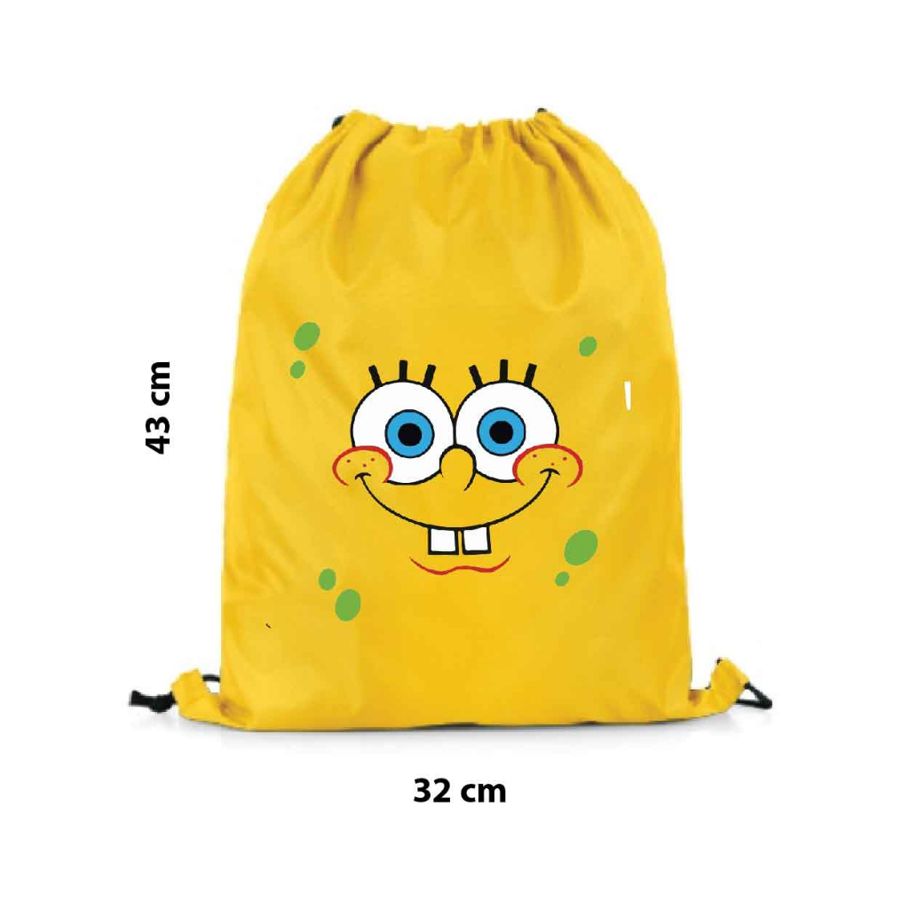 Jual Tas Serut Taslan SPONGEBOB - Ransel Drawstring Bag Waterproof ...