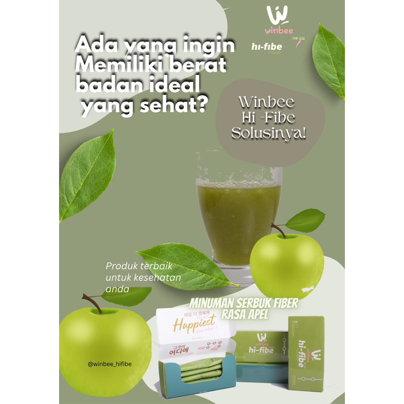 Jual Winbee Hi-Fibe Minuman Serbuk Fiber Rasa Apel | Shopee Indonesia