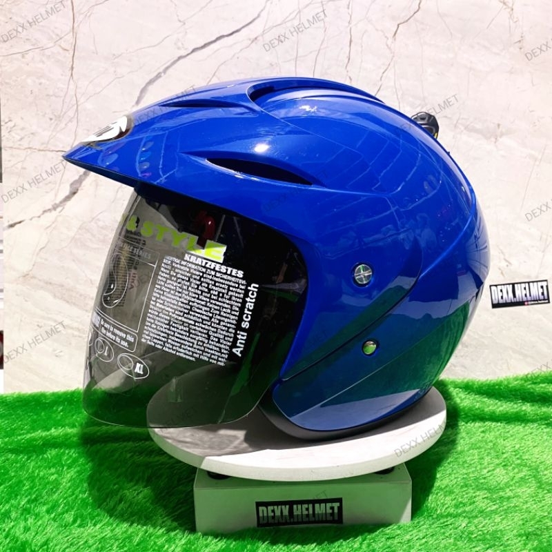 Jual Helm HIU NICO Blue Mild Original Half Face | Shopee Indonesia