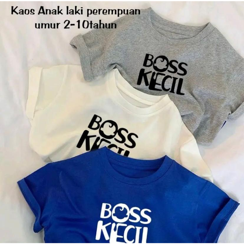 Jual Baju Kaos Boss Kecil Anak 2-10tahun Cowok Cewek Atasan Anak Laki-laki/Perempuan Unisex ...