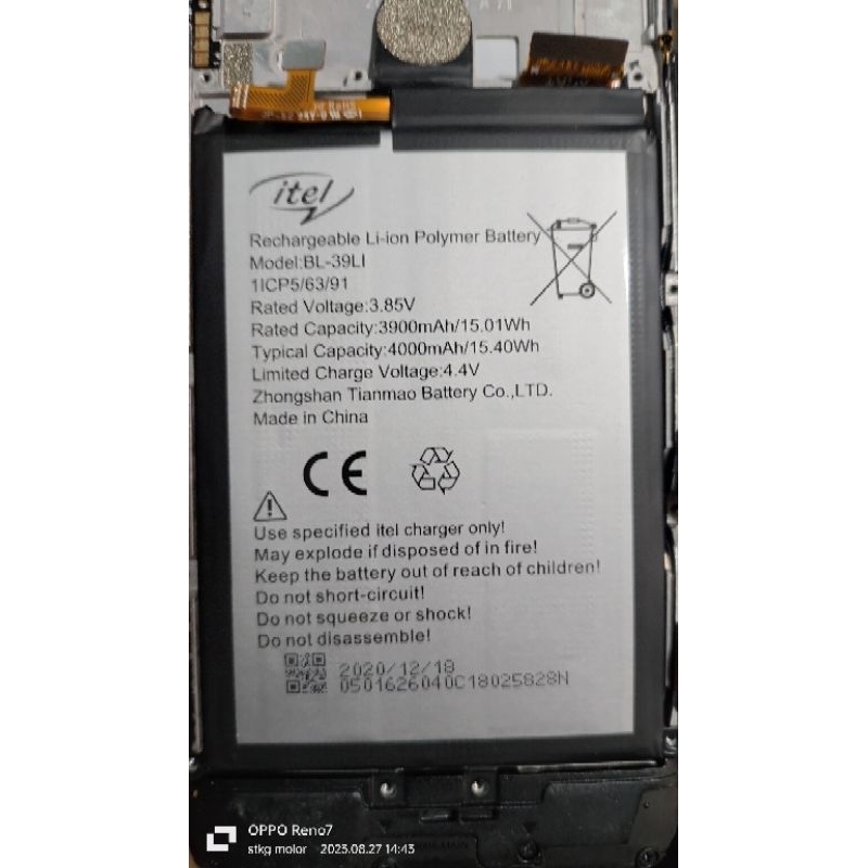 Jual BATRAI ITEL VISION 1 L6005 BL-39LI Original copotan | Shopee Indonesia