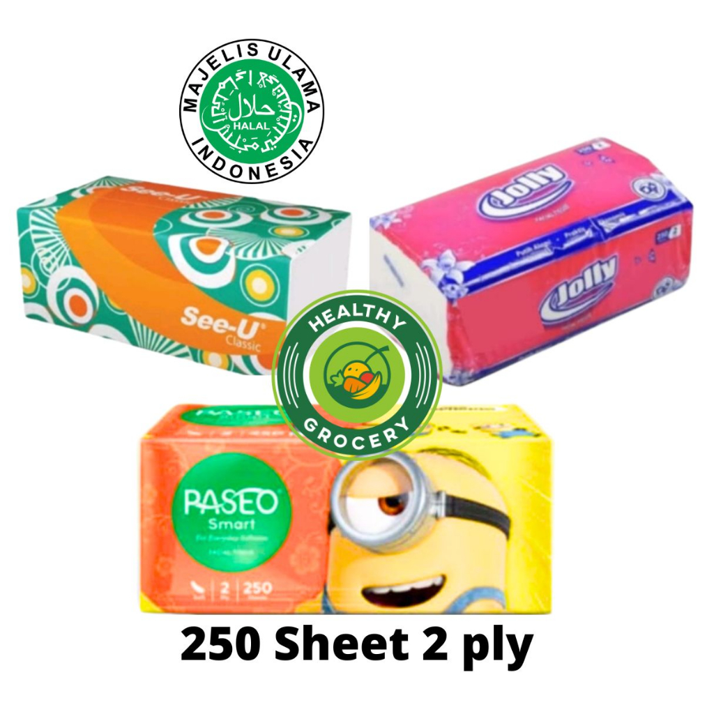 Jual Paseo Tissue Smart Facial 250 Sheet 2 Ply / See-U Tissue Classic ...