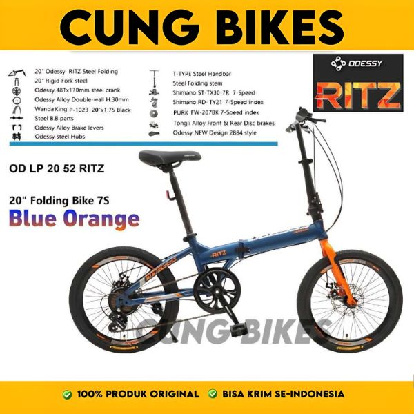 Jual Sepeda Lipat 16 20 Inch Odessy RITZ 7 Speed Shimano Folding Bike ...