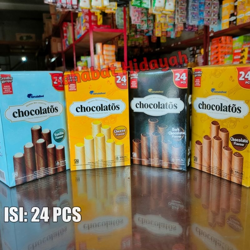 Jual Chocolatos Long Wafer Roll 1000 isi 24 @12g | Shopee Indonesia