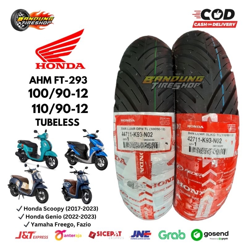 Jual BAN HONDA NEW SCOOPY AHM FEDERAL FT293 TL(100/90-12) (110/90-12) TUBELESS DEPAN BELAKANG ...