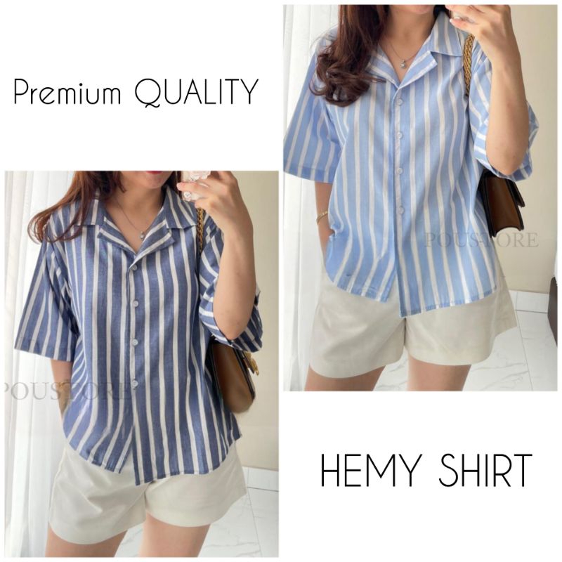 Jual HEMY STRIPED SHIRT PREMIUM | Shopee Indonesia