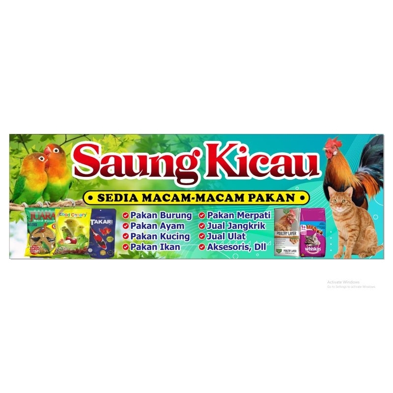 Jual SPANDUK JUAL PAKAN TERNAK / SPANDUK PET SHOP 3 x 1M | Shopee Indonesia