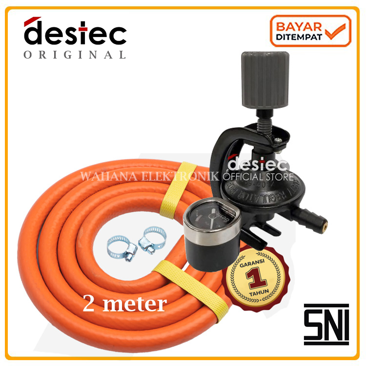 Jual PAKET Destec Regulator Gas Com-U12RM Meter + Selang Gas 2 Meter ...
