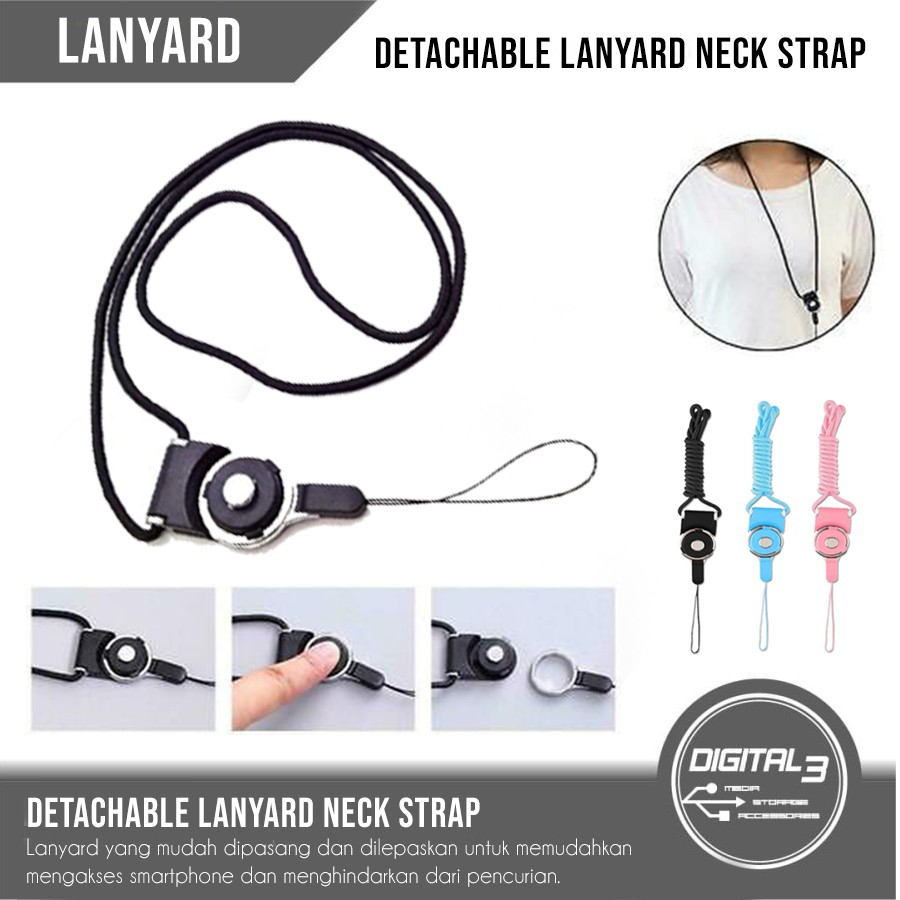 Jual Lanyard Detachable Buckle Loop Kalung HP Smarpthone Holder Neck ...