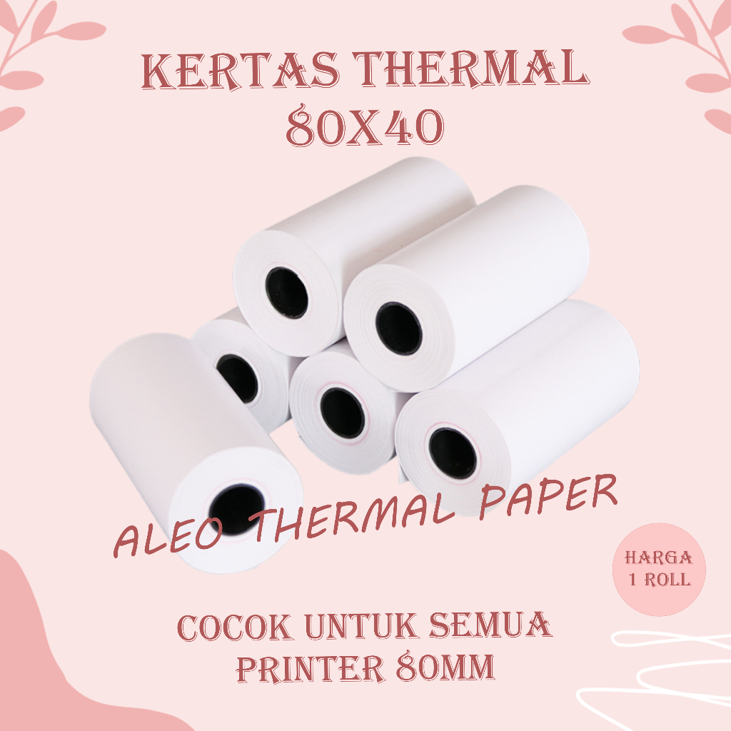 Jual Kertas Thermal Label Stiker 80mm Panjang 10 meter Continuous 80 mm ...