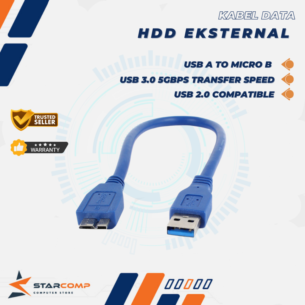 Jual Kabel Data HDD External USB To Micro USB 3.0 40cm ENCLOSURE HDD ...