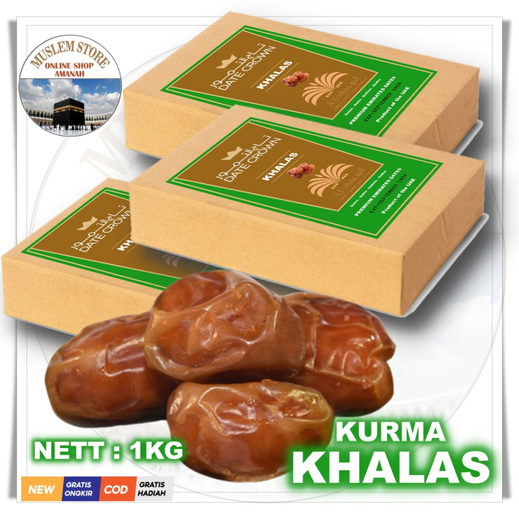 Jual KURMA KHALAS 1KG [KEMASAN BOX DUS] | Shopee Indonesia