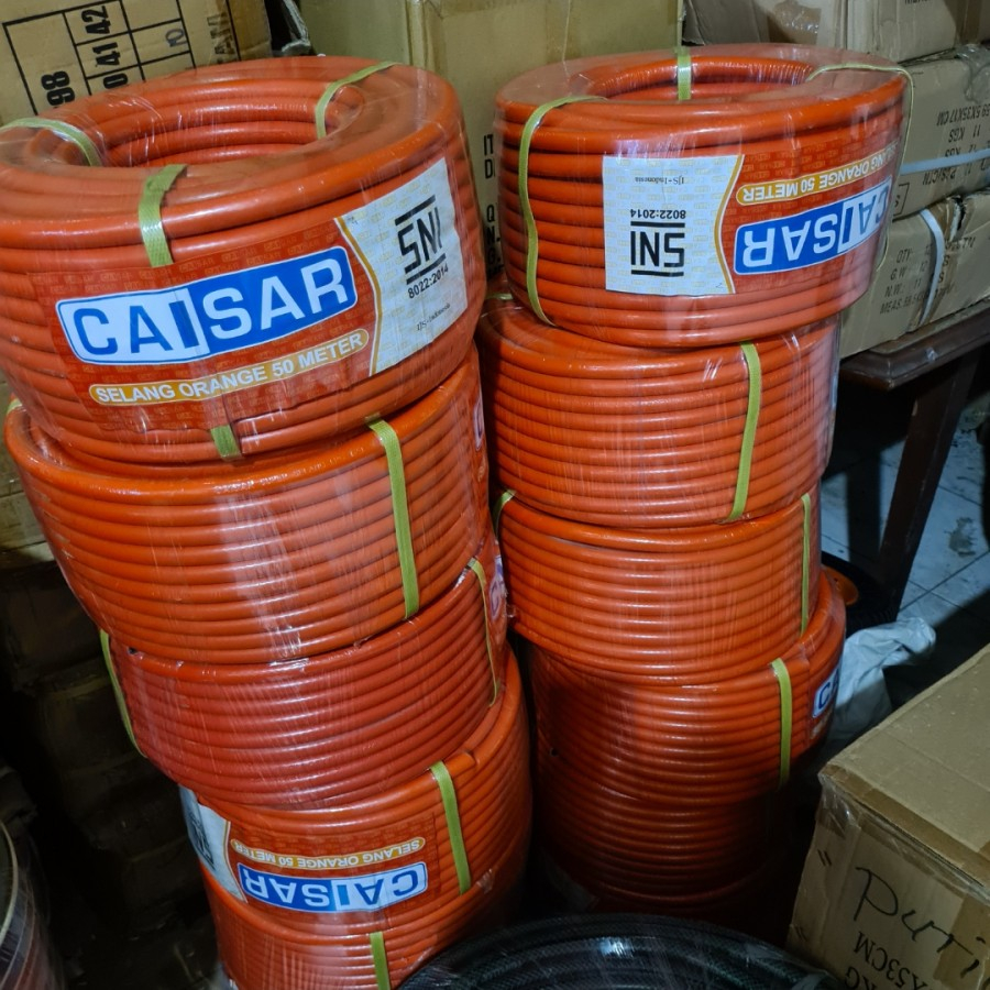 Jual SELANG GAS LPG 3 LAPIS ORANGE HIGH PRESSURE / HARGA PER ROLL 50 ...