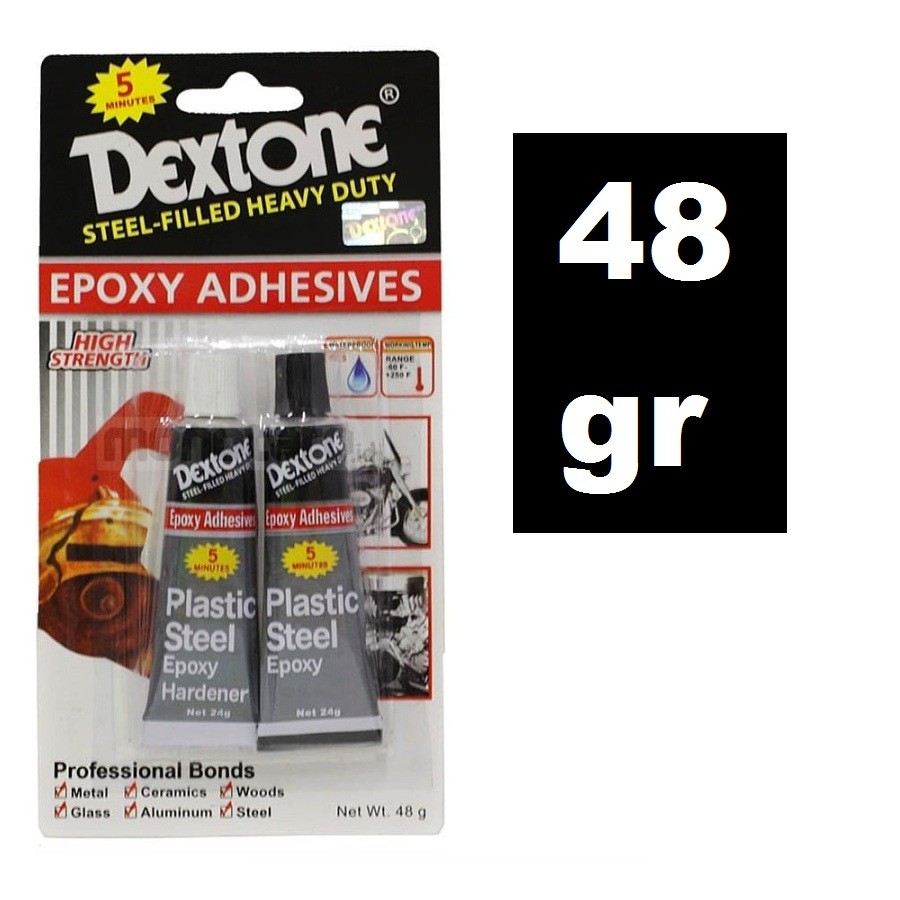 Jual Lem DEXTONE Plastic Steel 48 gr 5mnt Lem tambal bocor sambung besi ...