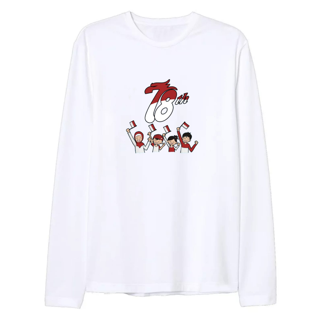 Jual Baju Kaos Kemerdekaan Dewasa Lengan Panjang Atasan Kaos 17 Agustus Cewek Cowok Indonesia
