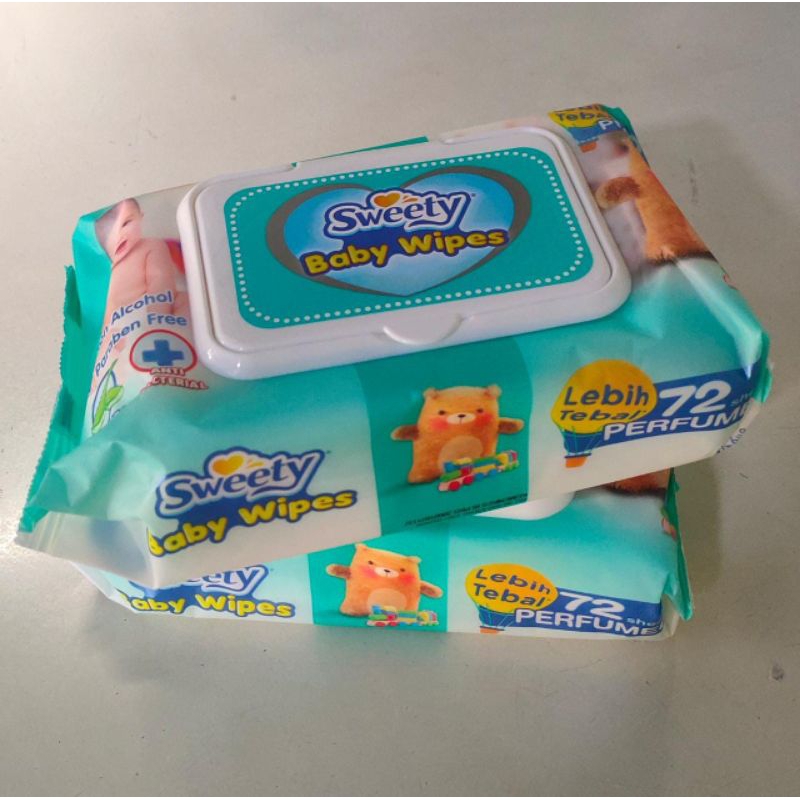 Jual SWEETY BABY WIPES TISSUE TISU BASAH BABY PERFUMED 72 SHEETS ...