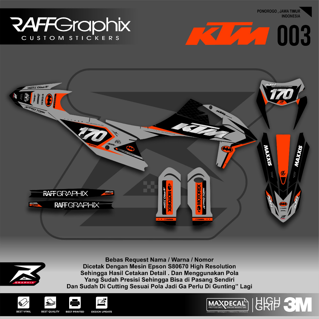 Jual DECAL KTM EXC 250 PREMIUM / DECAL KTM THN 2020 UP | Shopee Indonesia