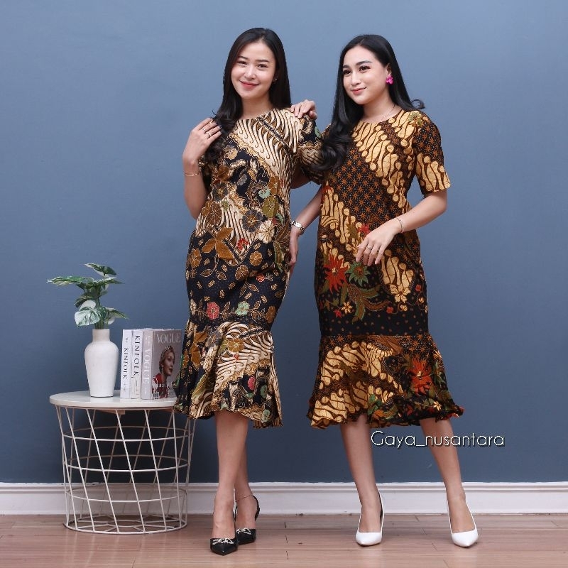 Jual dress batik bintang jawa premium - dress batik modern - dress ...