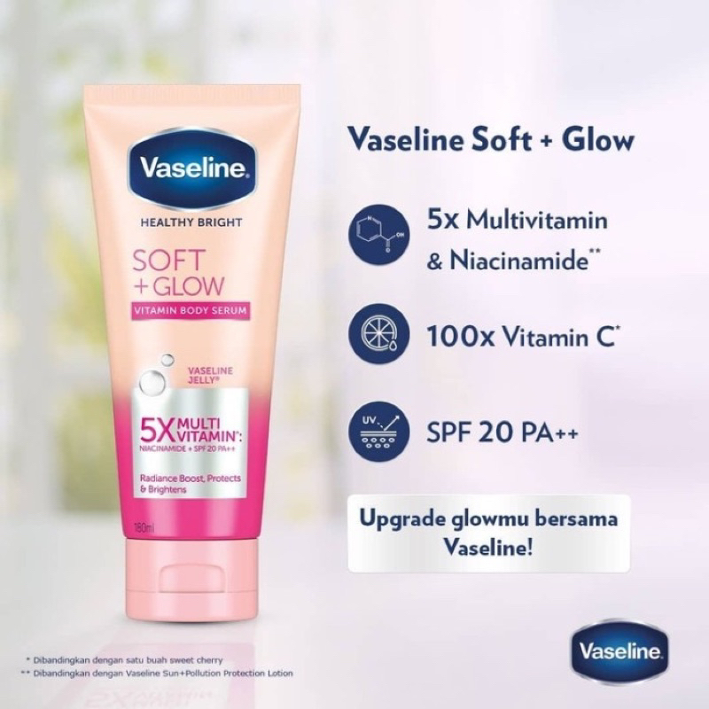 Jual Vaseline Healthy Bright Vitamin Body Serum Soft Glow 180Ml | Shopee Indonesia