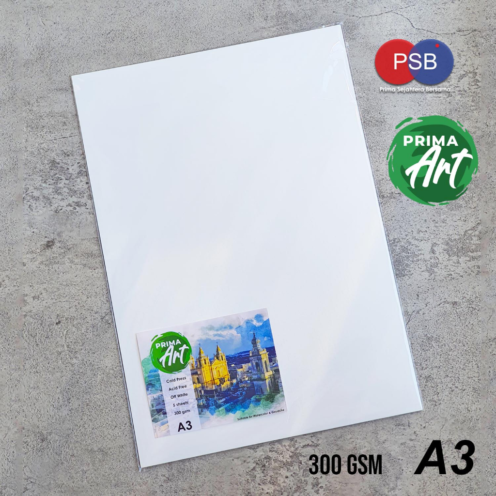 Jual Prima Art Watercolor Paper A3 (300 gsm) 5 sheets / Kertas Cat Air | Shopee Indonesia