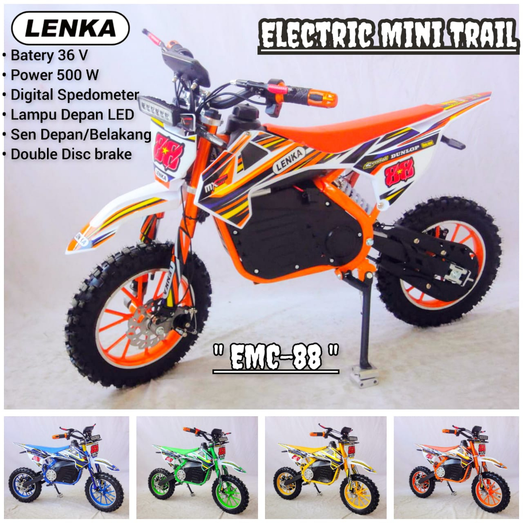 Jual Mini Trail Electric Lenka EMC88 Trail Electric 36V 500W | Shopee ...