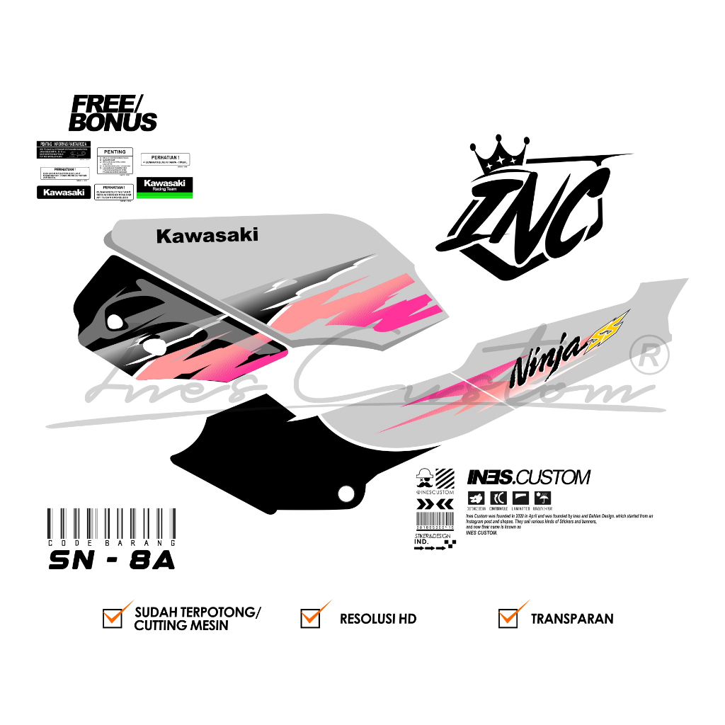 Jual striping ninja transparan striping ninja r / ss airscoop victor ...