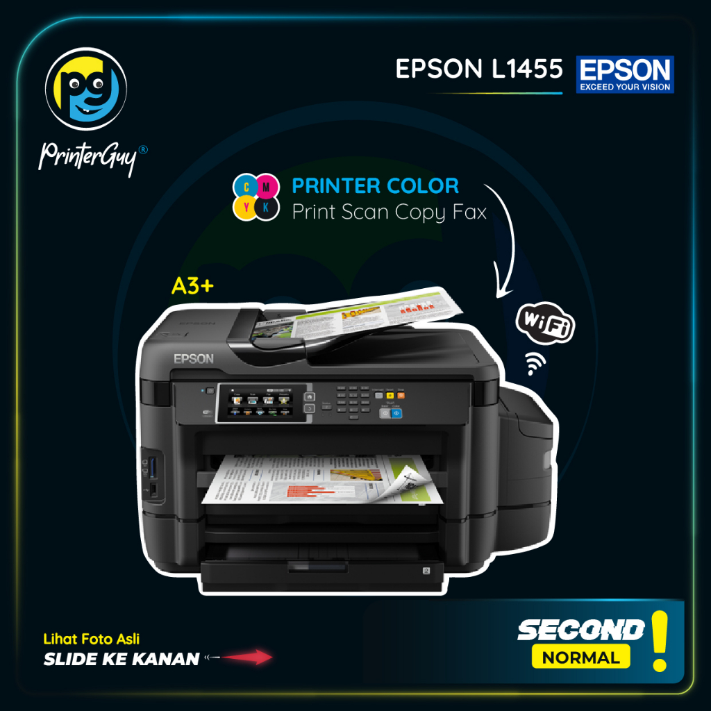 Jual Printer Warna A3 Epson L1455 Print Scan Copy Color WIFI ADF tray ...