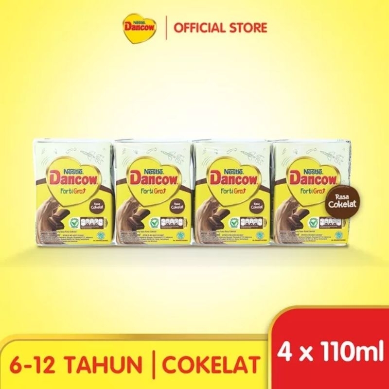 Jual DANCOW FORTIGO SUSU UHT COKLAT 4 X 110ml | Shopee Indonesia