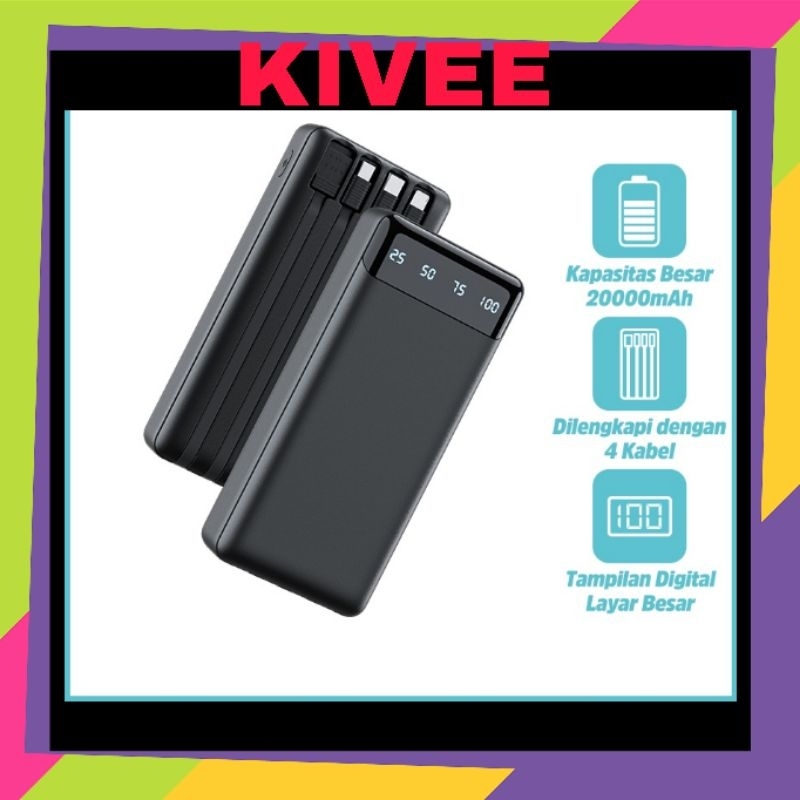 Jual KIVEE Powerbank 20000 mAh Power Bank Fast Charging | Shopee Indonesia